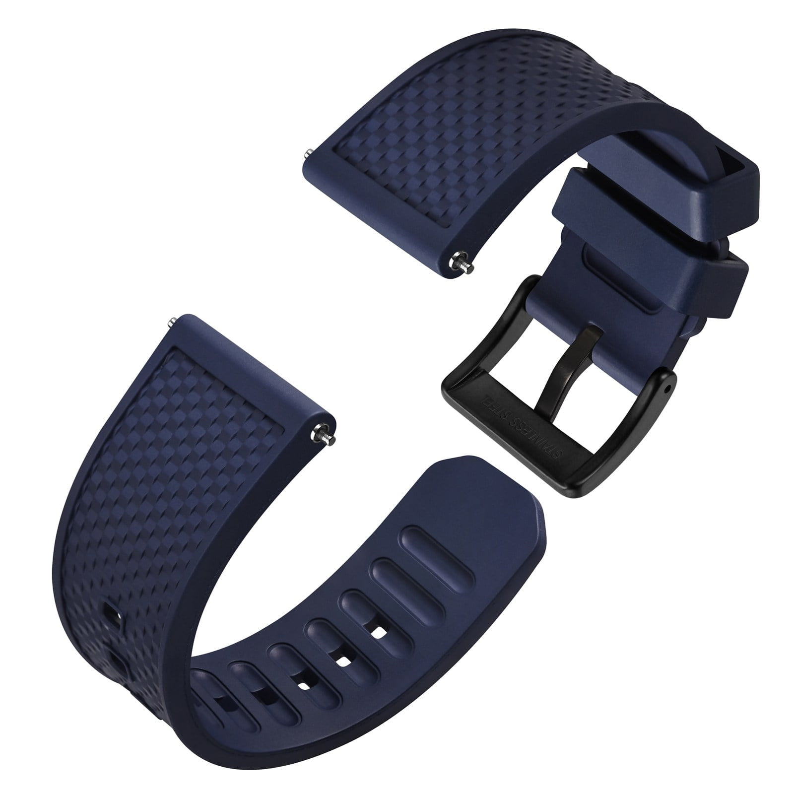 Fluoro Rubber Watch Strap,22mm Quick Release Textured Grid Watch Band ...