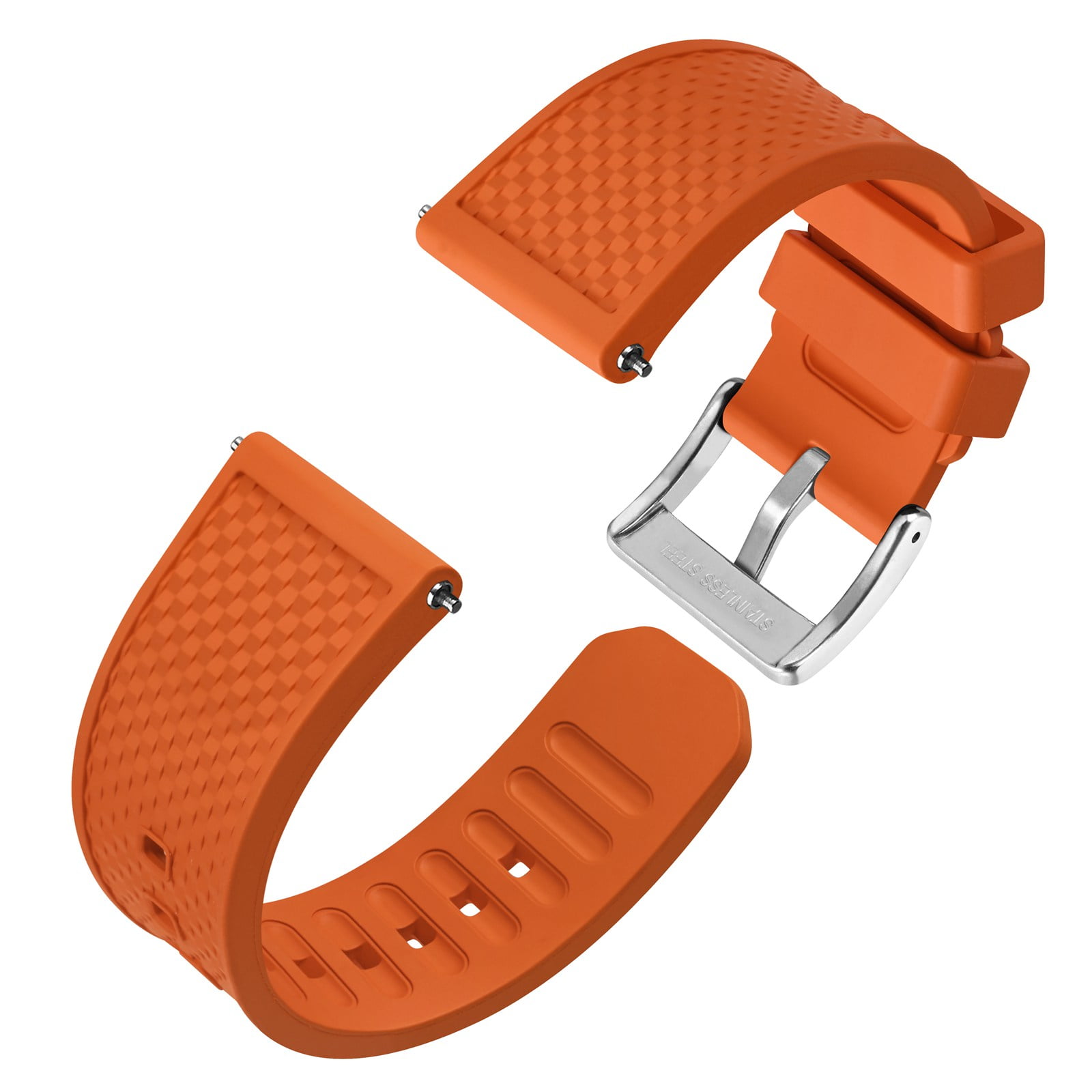 Fluoro Rubber Watch Strap,22mm Quick Release Textured Grid Watch Band ...