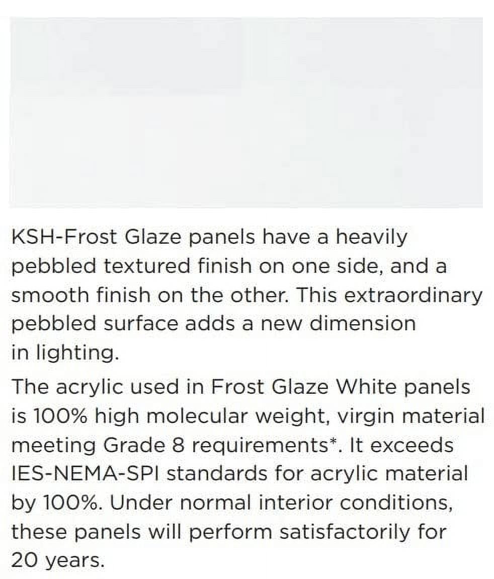 Fluorolite Plastics| Frost Crepe Flat Sheet Replacement Light Cover ...