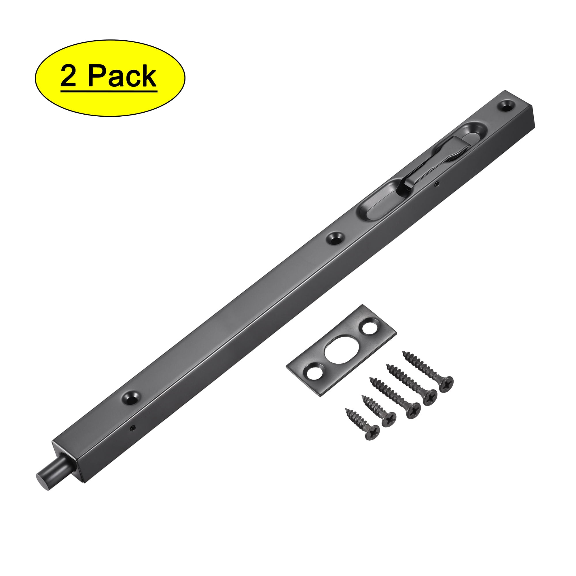 Flush Bolt, 12-inch Stainless Steel Security Door Guard Lever Action ...