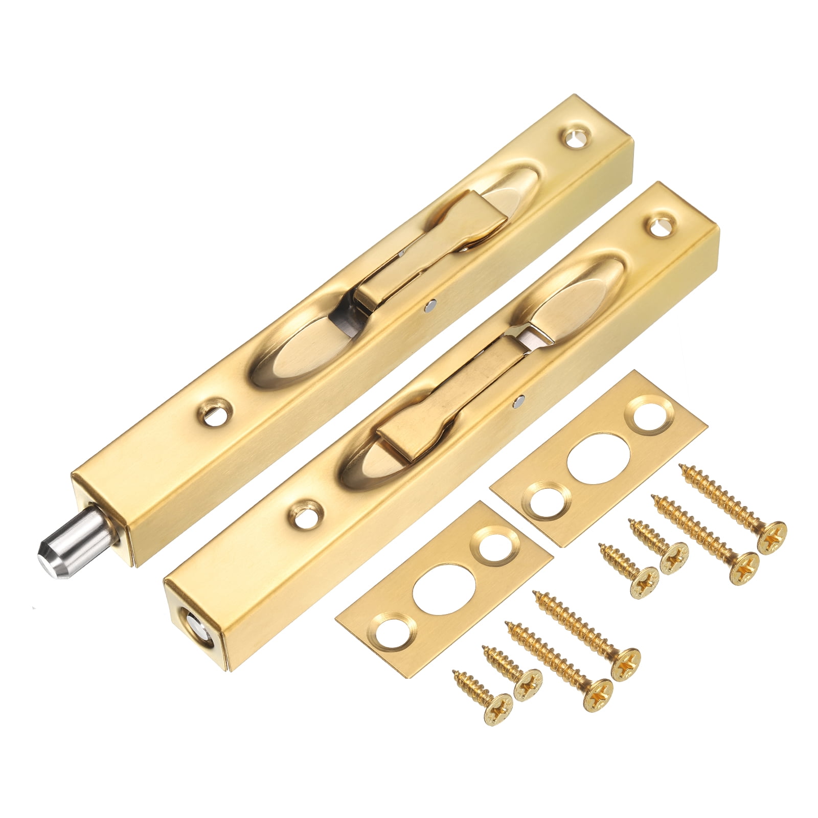 Flush Bolt, 6" Stainless Steel Security Door Guard Latch 2Pack, Gold ...