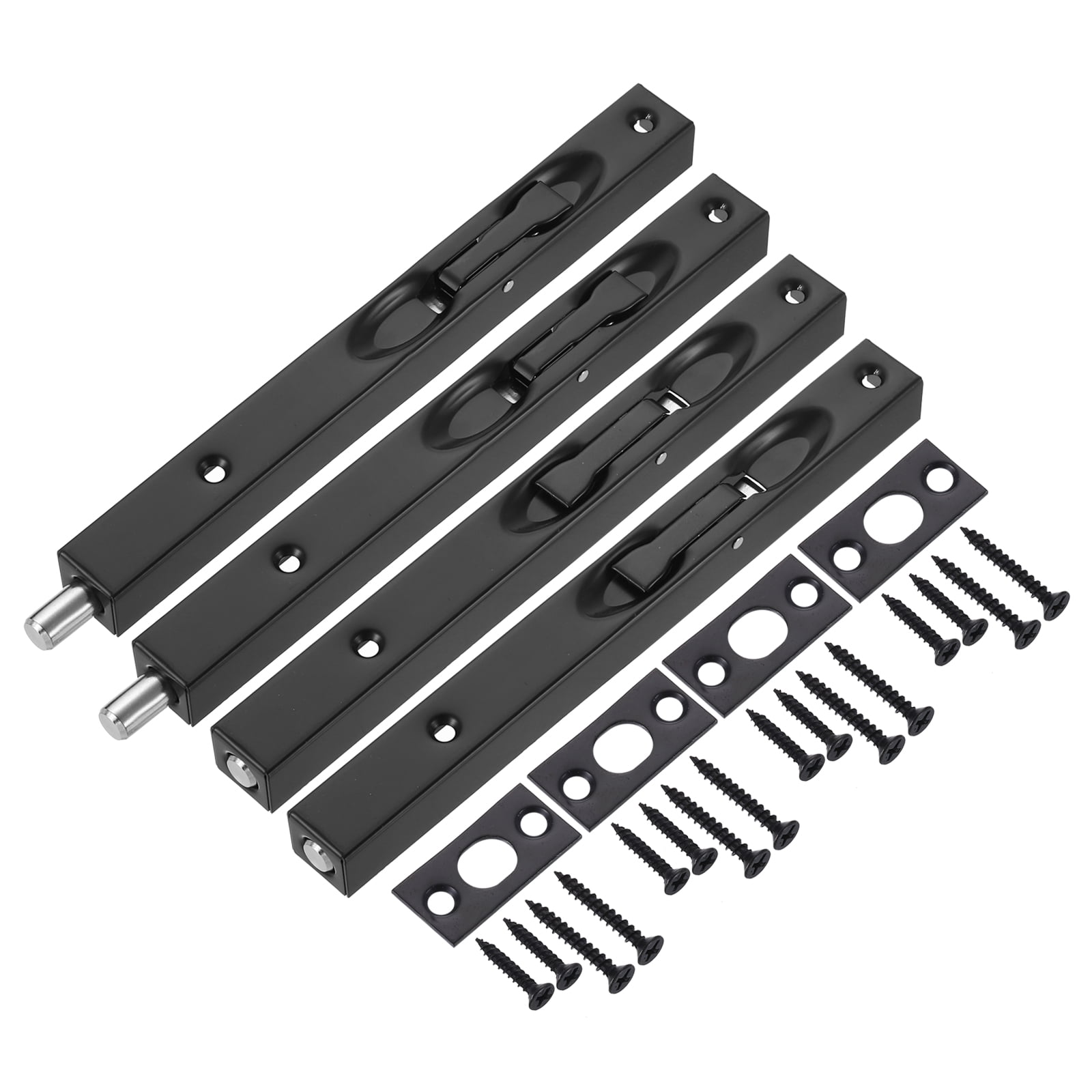 Flush Bolt, 8" Stainless Steel Security Door Guard Latch 4Pack, Black ...
