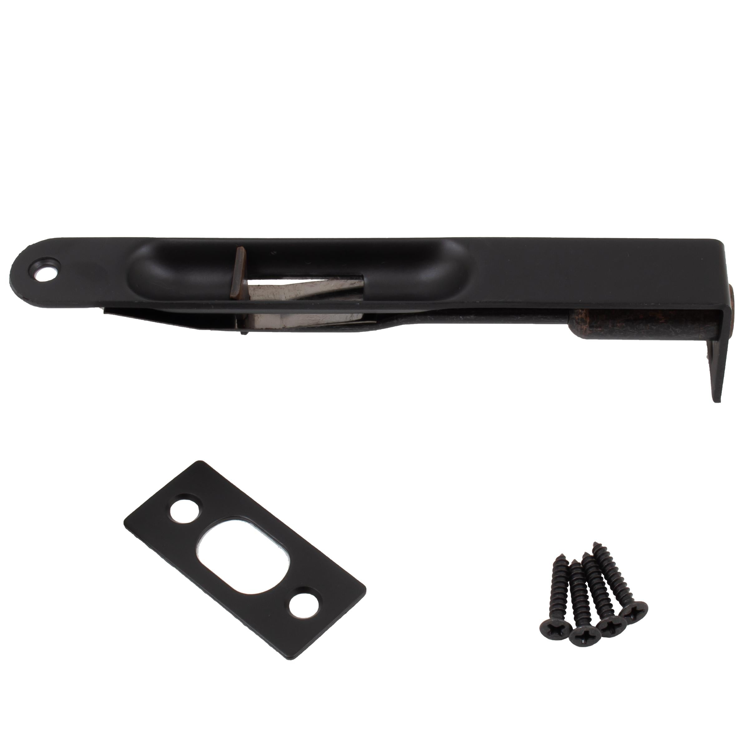 Flush Bolt, Sqaure Corner x Round Corner, 6 Inches, Matte Black by ...