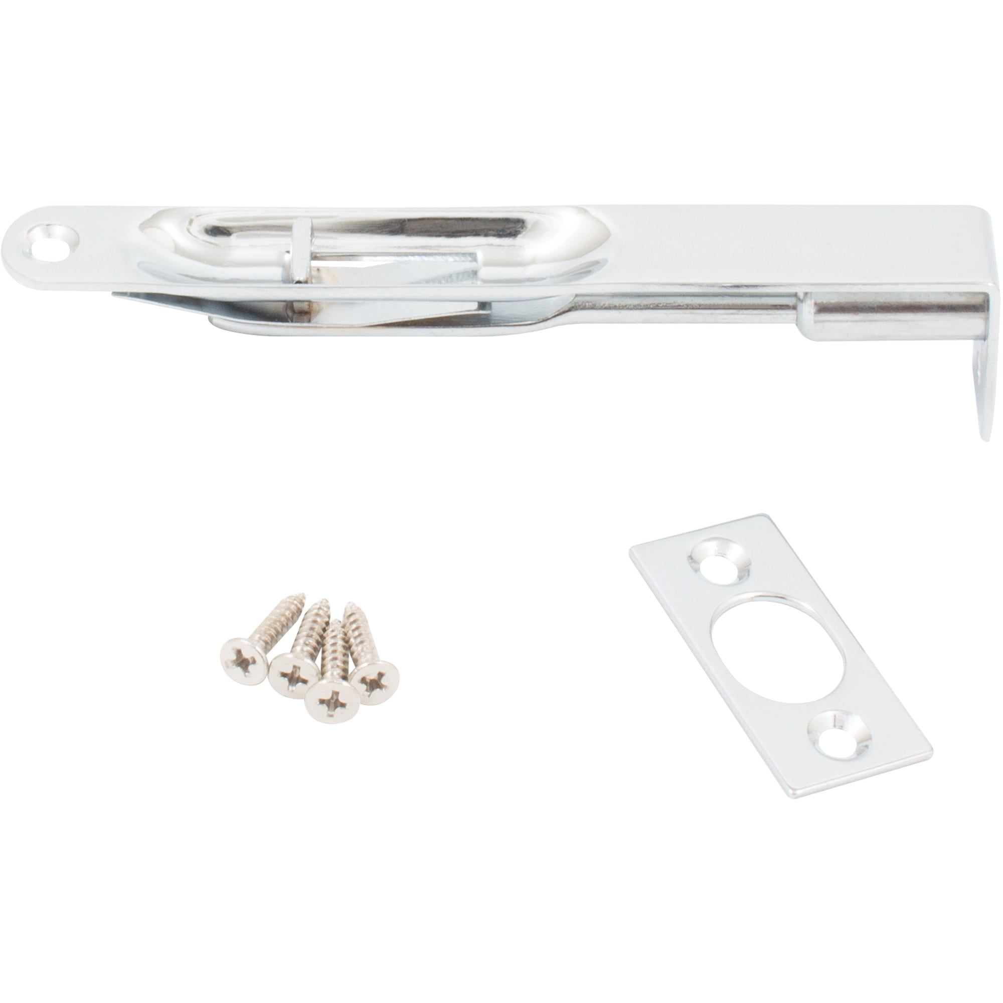 Flush Bolt, Sqaure Corner x Round Corner, 6 Inches, Polished Chrome by ...