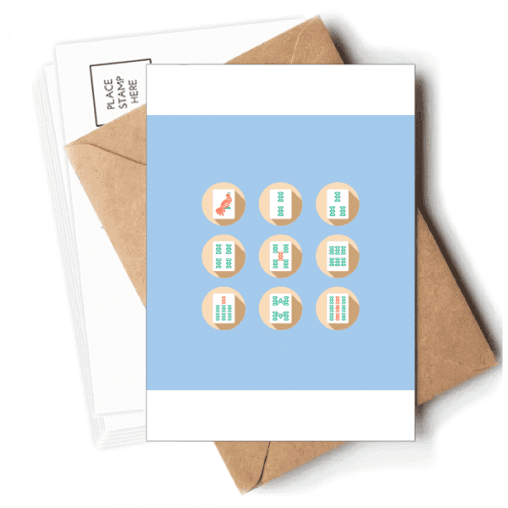 Flush Mahjong Slot Game Art Deco Fashion Postcards Envelopes Blank Note ...