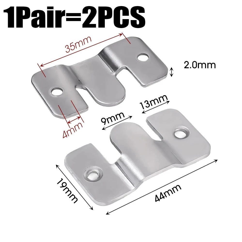 Flush Mount Bracket Interlocking Photo Frame Hook Picture Hanger Z Clip ...