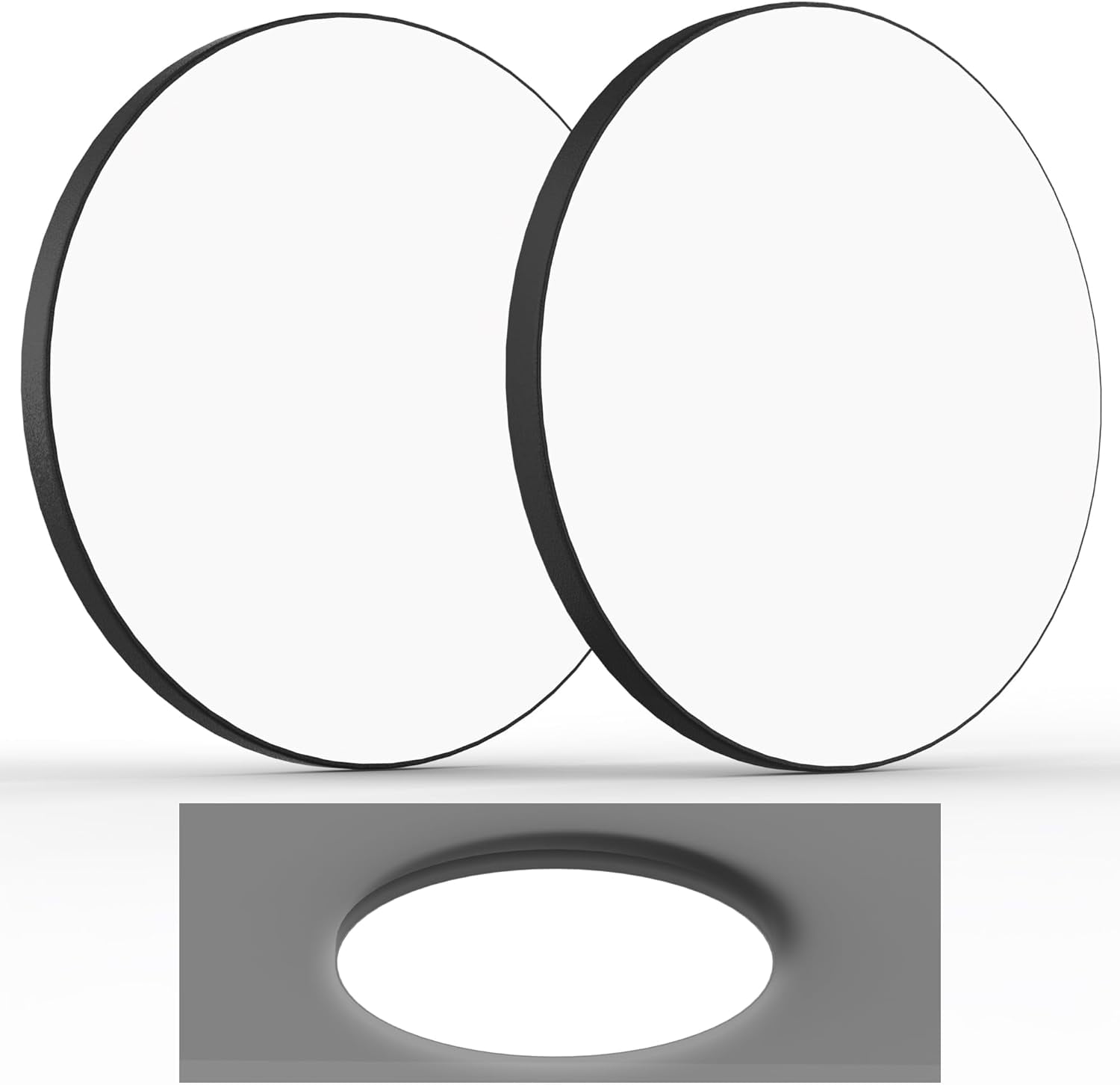 Flush Mount Ceiling Light - 30W, 12" Round Flat Led Fixture, 5000K ...