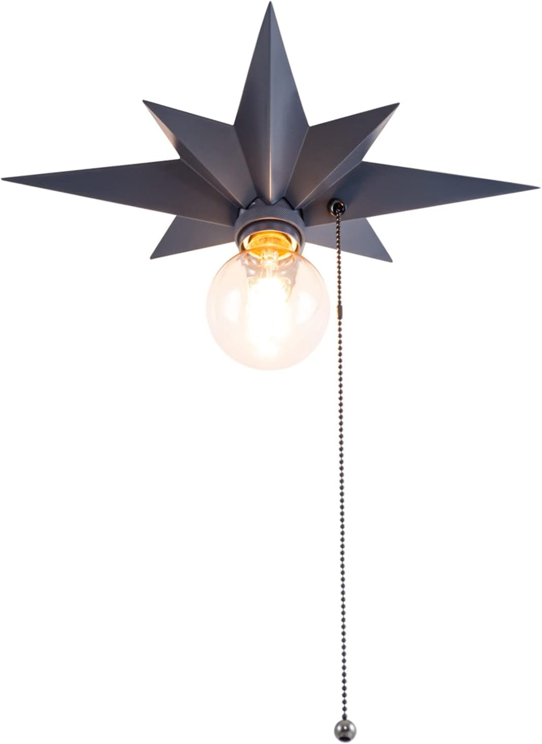 Flush Mount Ceiling Light, Black Star Light Fixtures Ceiling with Pull ...