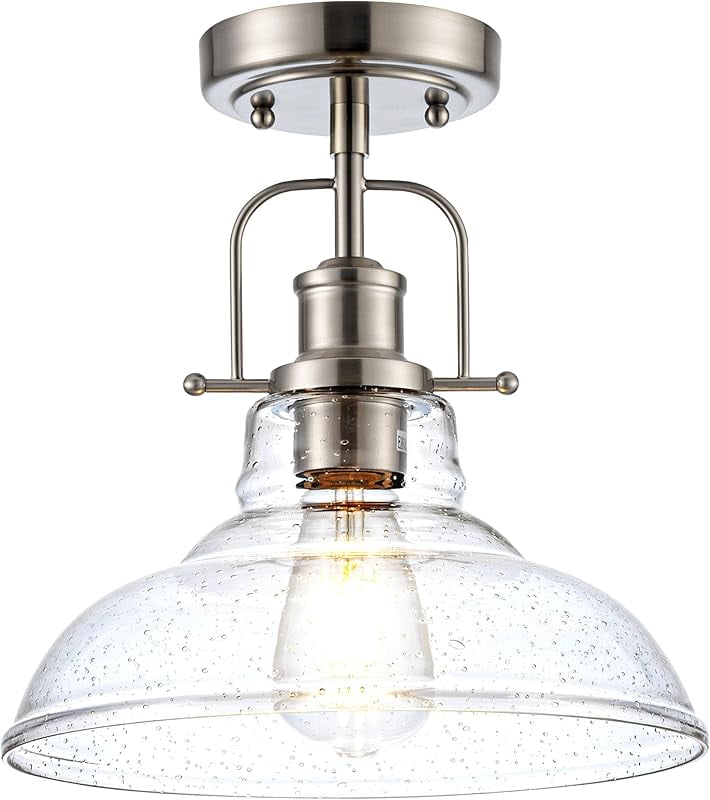 Flush Mount Ceiling Light Fixture , Black Metal Frame Ceiling Light ...