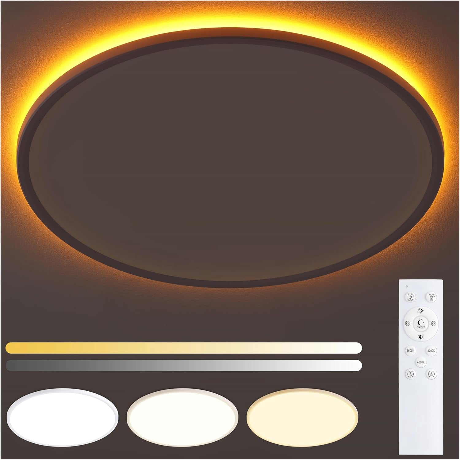 Flush Mount Ceiling Light with Night Light, 23in LED Ceiling Lights ...