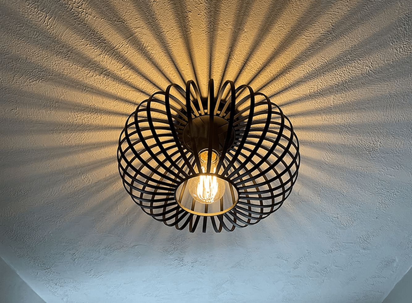 Flush Mount Industrial Metal Cage Ceiling Light Fixture for Hallway ...