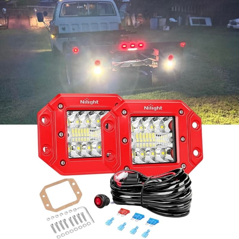 Flush Mount LED Pods 2PCS 42W Led Light Bar Spot Flood Combo LED Work ...