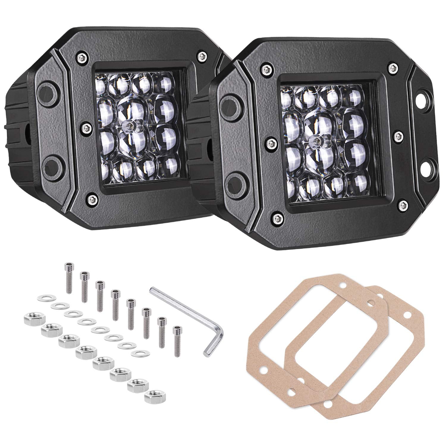 Flush Mount LED Pods, AKD Part 2pcs 84W Flush Mount LED Driving Fog ...