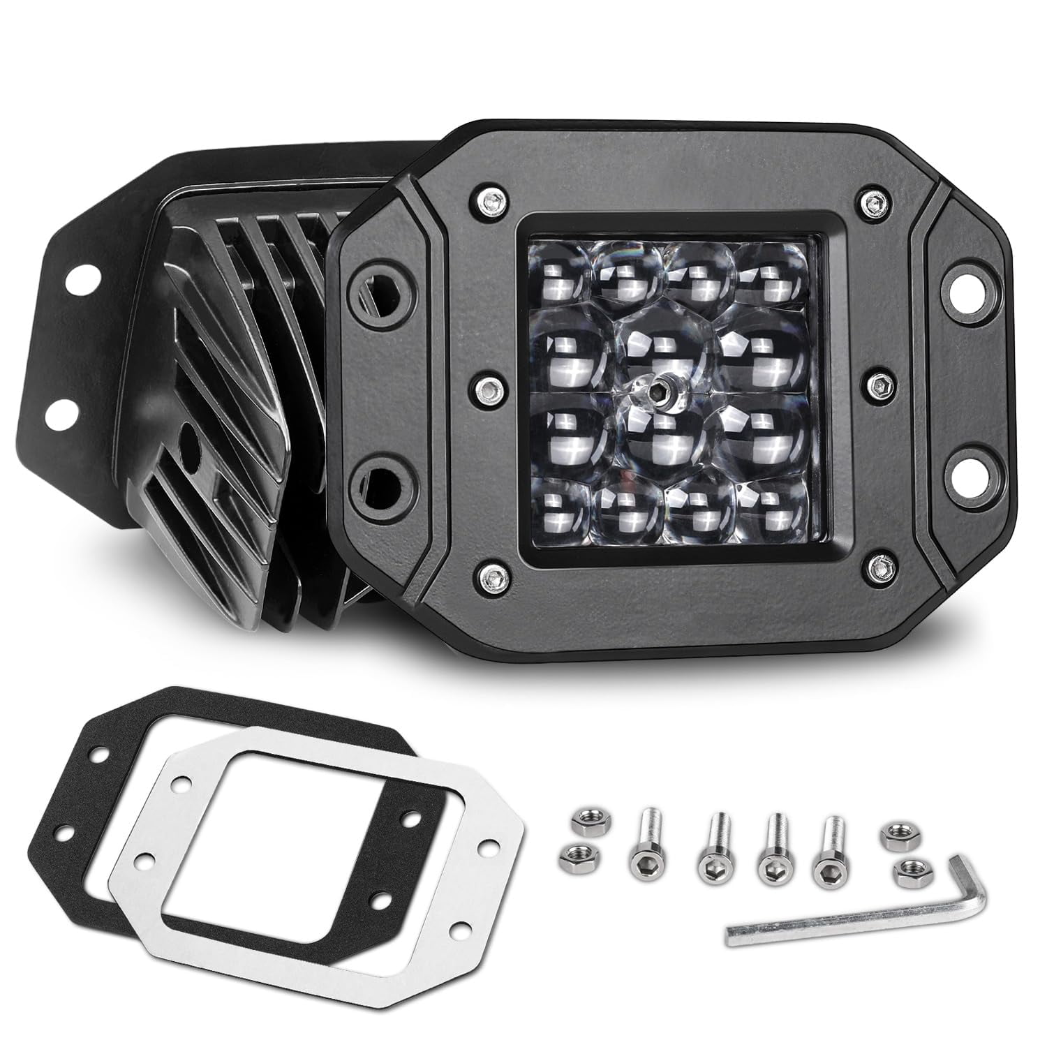 Flush Mount LED Pods, Nirider 2PCS 84W Bumper Lights 5 Inch Spot Beam ...