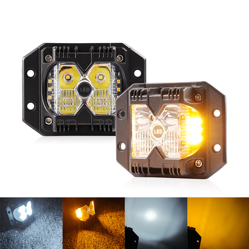 Flush Mount LED Work Light LED Pods Driving Lamps Super Bright White ...