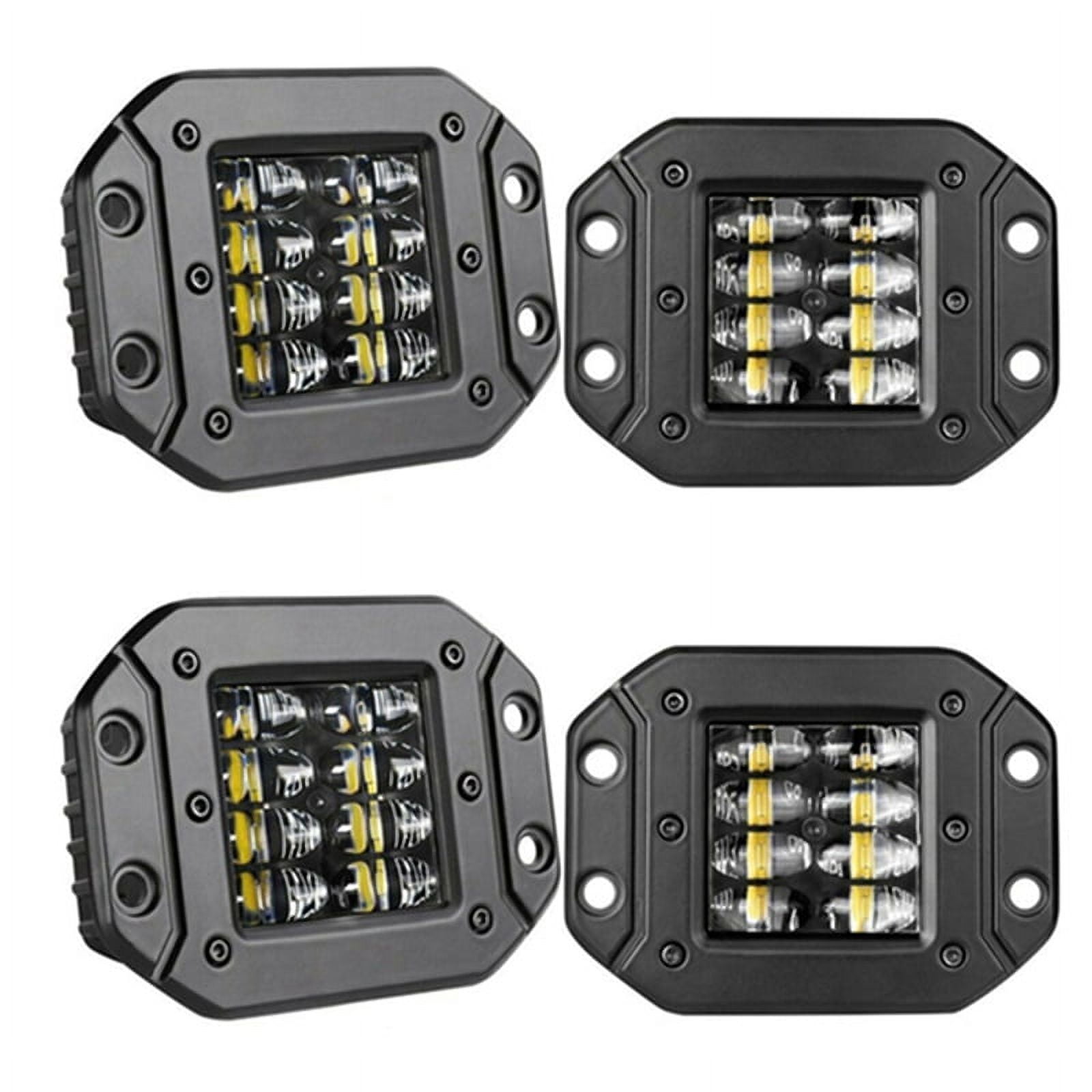 Flush Mount LED Work Lightx4 Bar Rear Bumper Reverse Pods 4-Row Driving ...