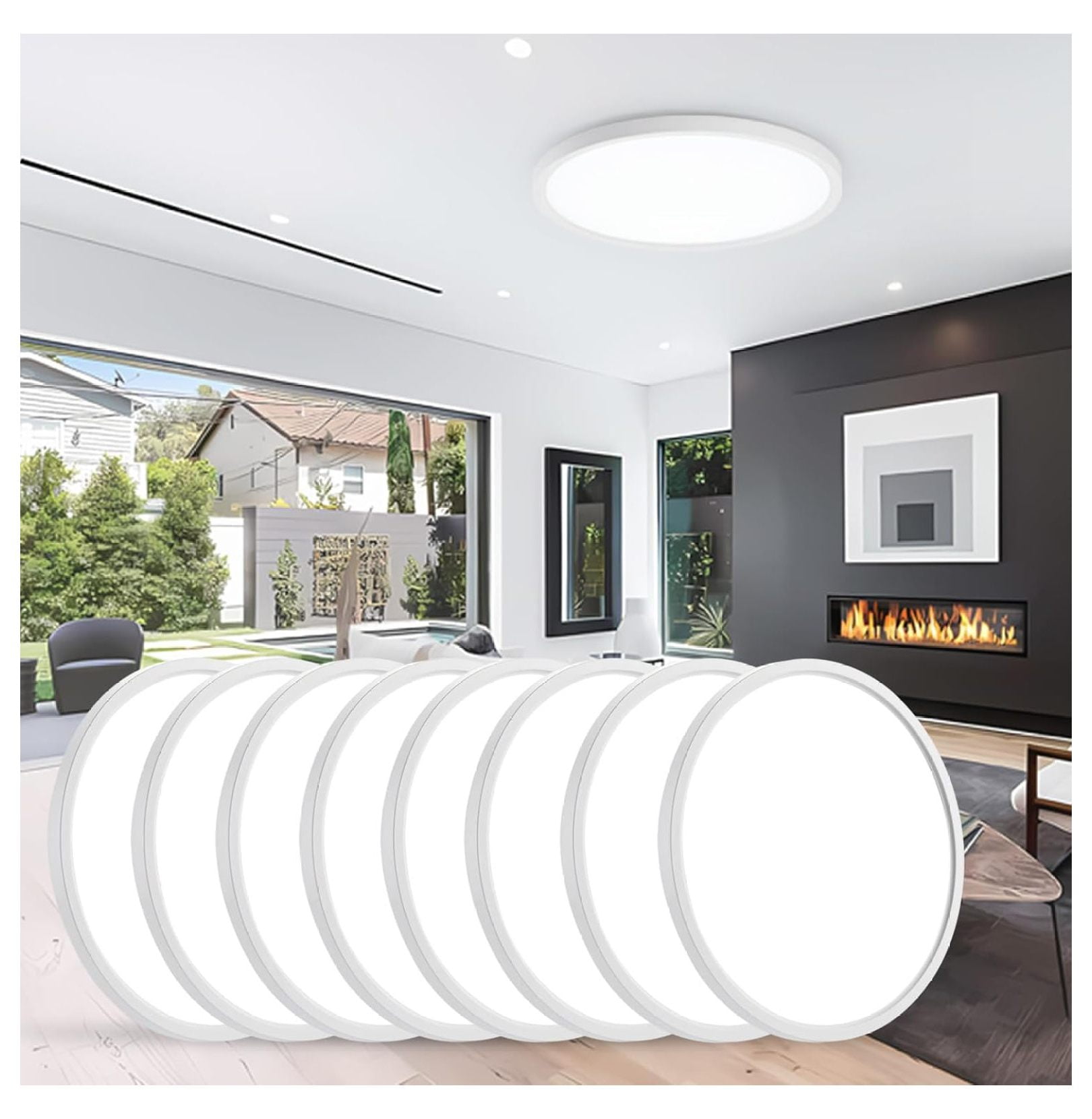 Flush Mount Led Ceiling Light Fixture Low Profile for Kitchen Bedroom ...