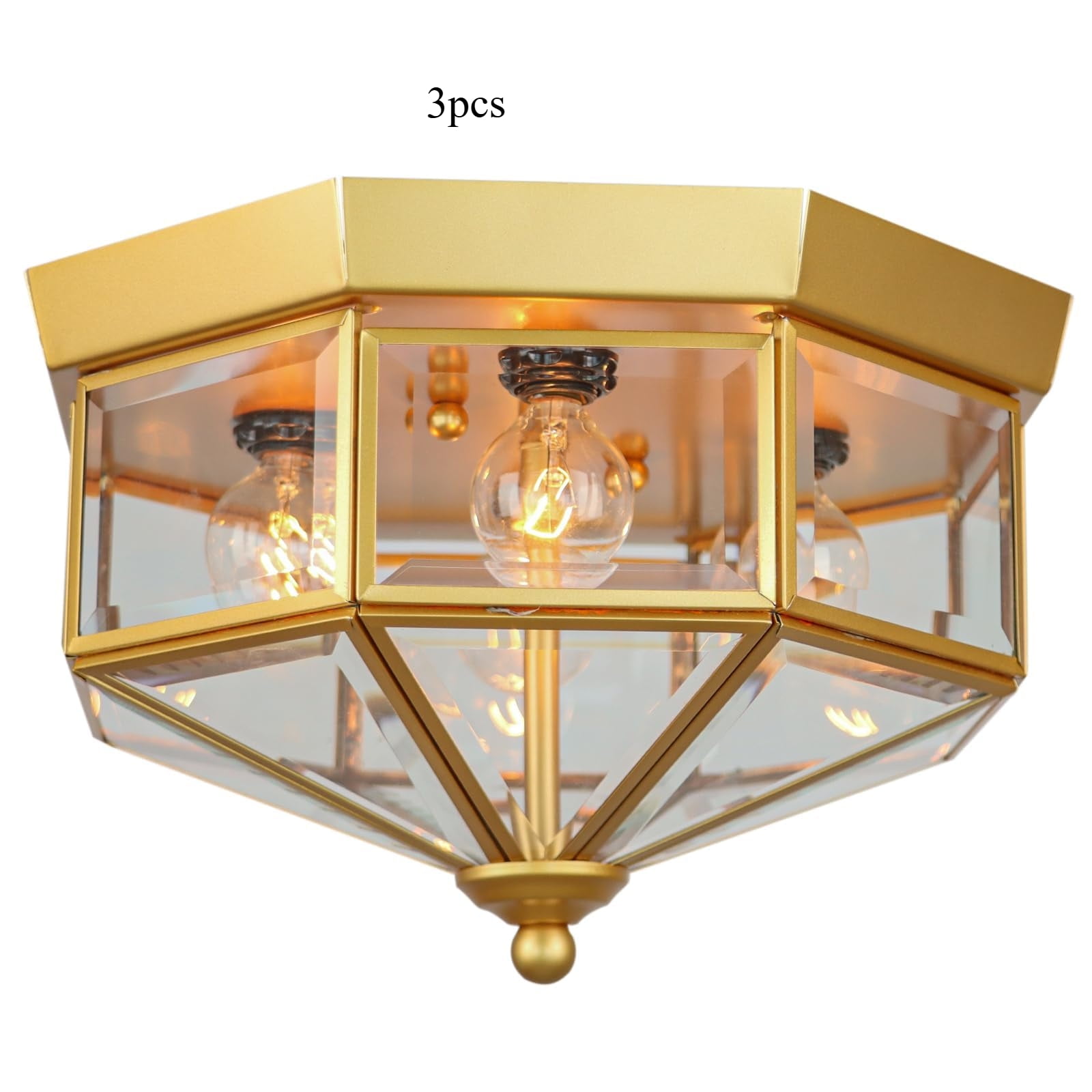 Flush Mount Outdoor Ceiling Light Fixture - 4-Light Exterior Porch ...