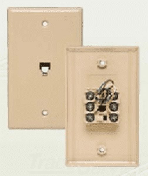 Flush Mount Smooth Wall Outlet Jack, 4 Conductor, 6 Position, Plastic ...