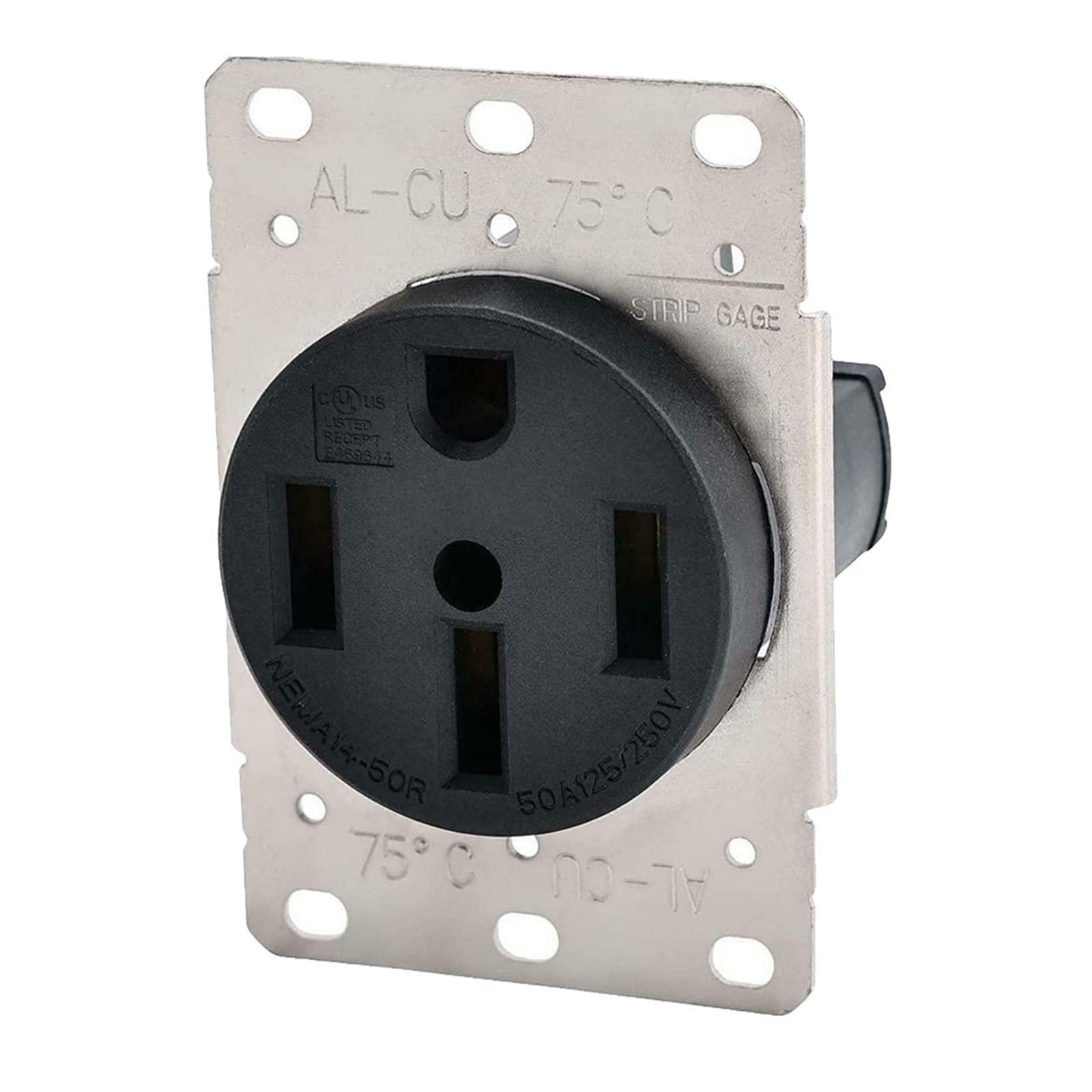 Flush Mounting Receptacle NEMA 14-50R, 50A 125/250V 3 Pole 4 Wire ...