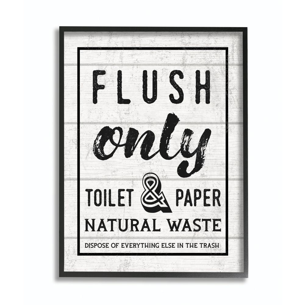 Daphne Polselli Bathroom Sign - Oversized Framed Giclee Art - Walmart.com