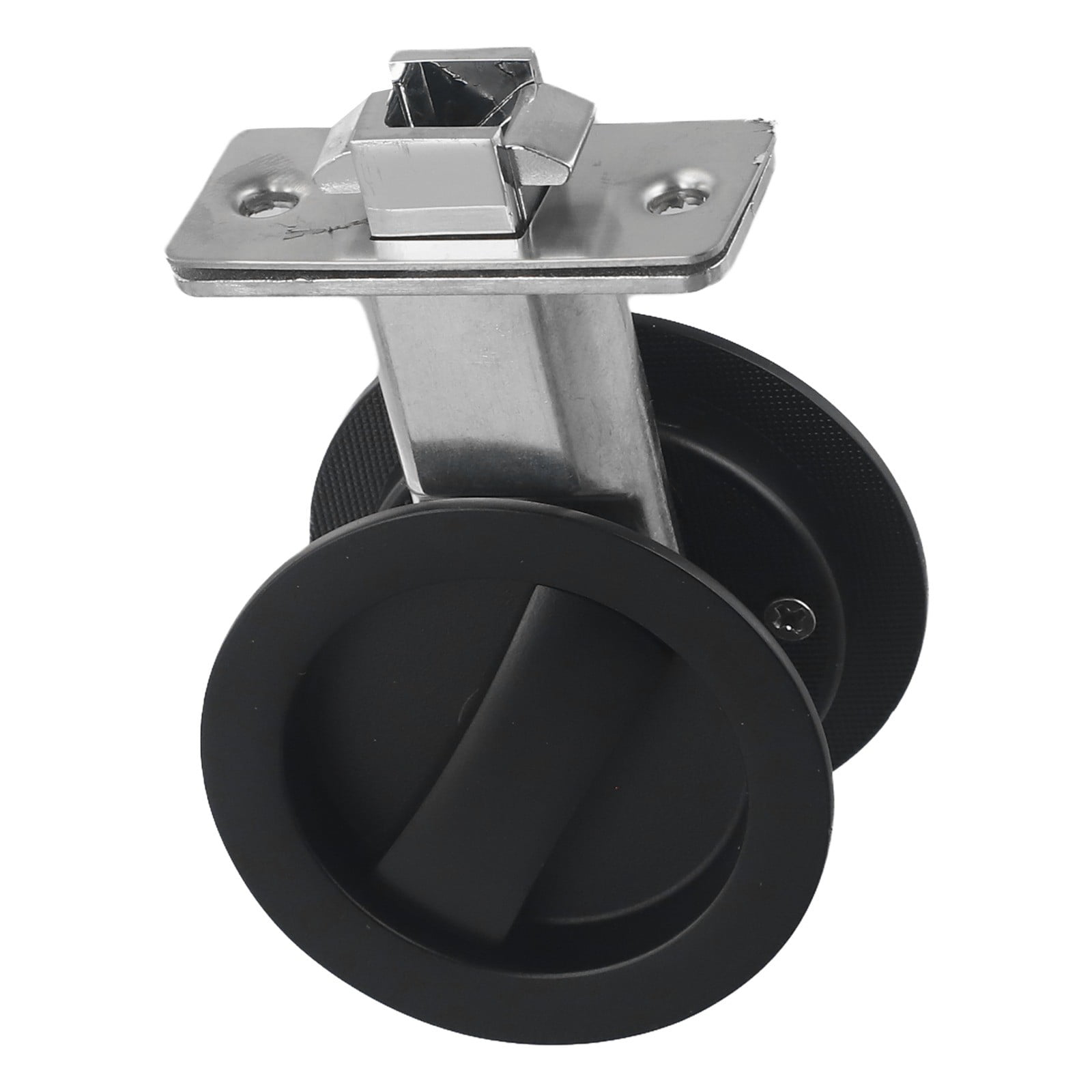 Flush Pocket Door Lock with Color Indicators Black Contemporary Privacy ...