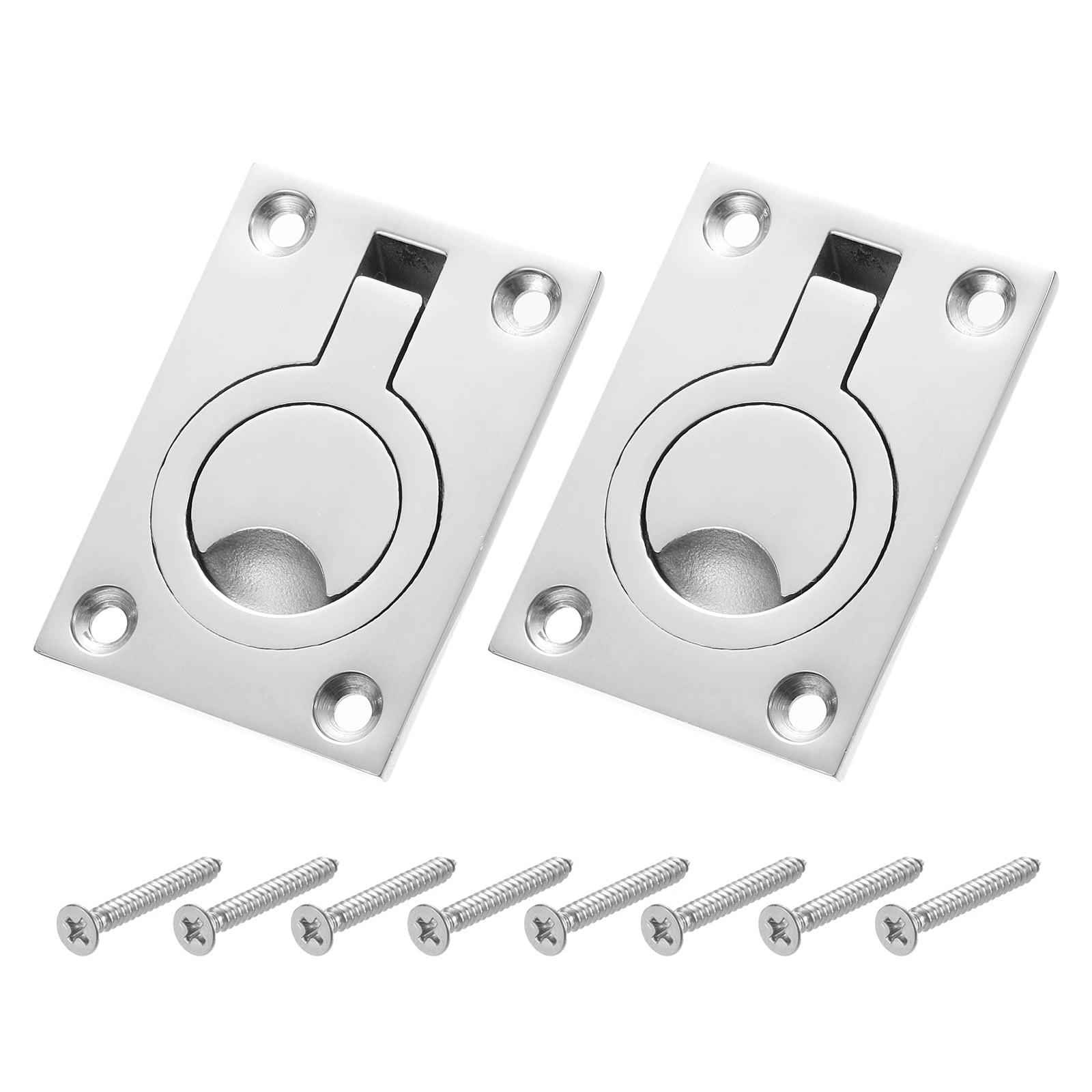 Flush Ring Pull Handle, 2 Pack - 316 Stainless Steel Square Hidden Door ...