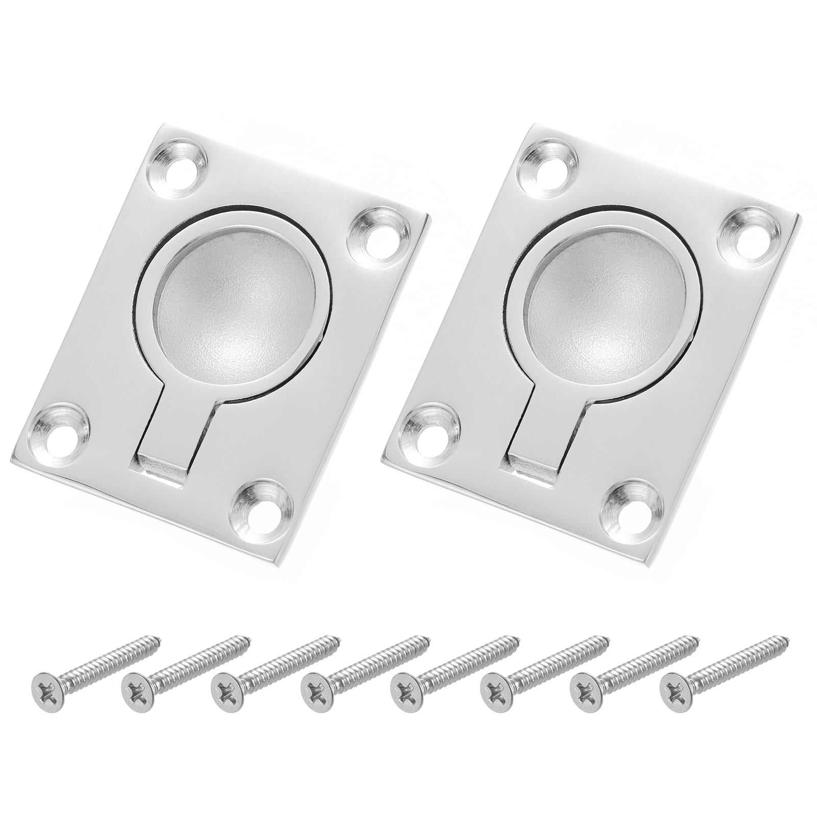 Flush Ring Pull Handle, 2Pcs - 316 Stainless Steel Square Recessed Door ...