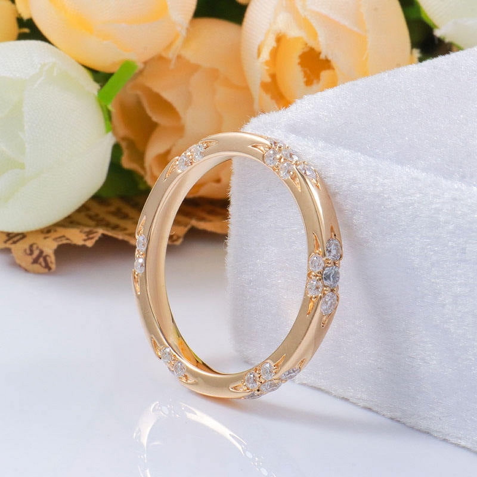 Flush Set Eternity Band Round Cut Colorless Diamond Wedding Band ...