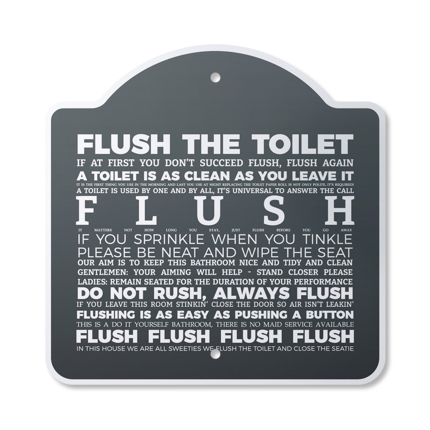 Flush The Toilet 14" X 14" Sign | Indoor/Outdoor Plastic | SignMission ...