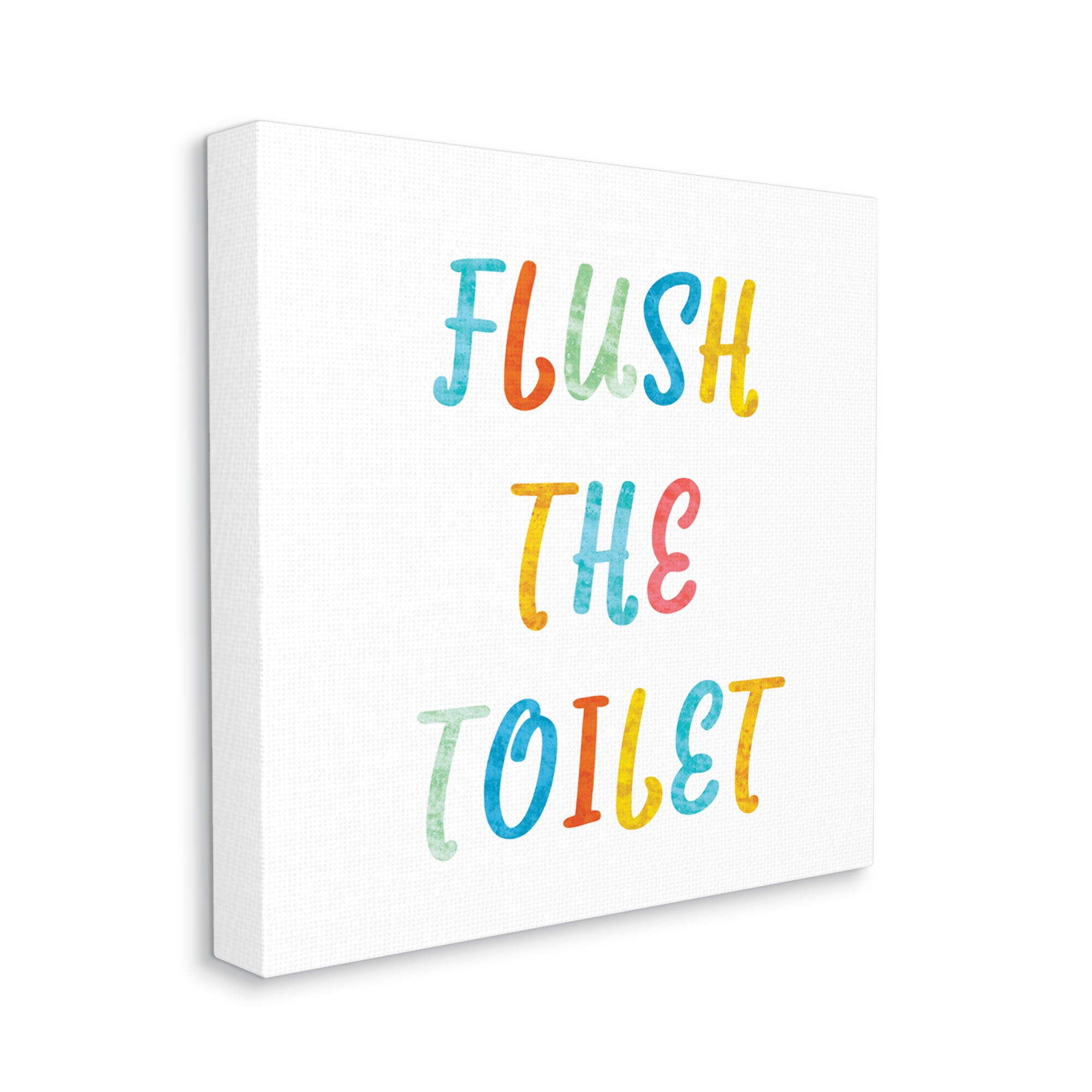 Stupell Industries Flush the Toilet Bathroom Art Canvas Frame 17x17 ...