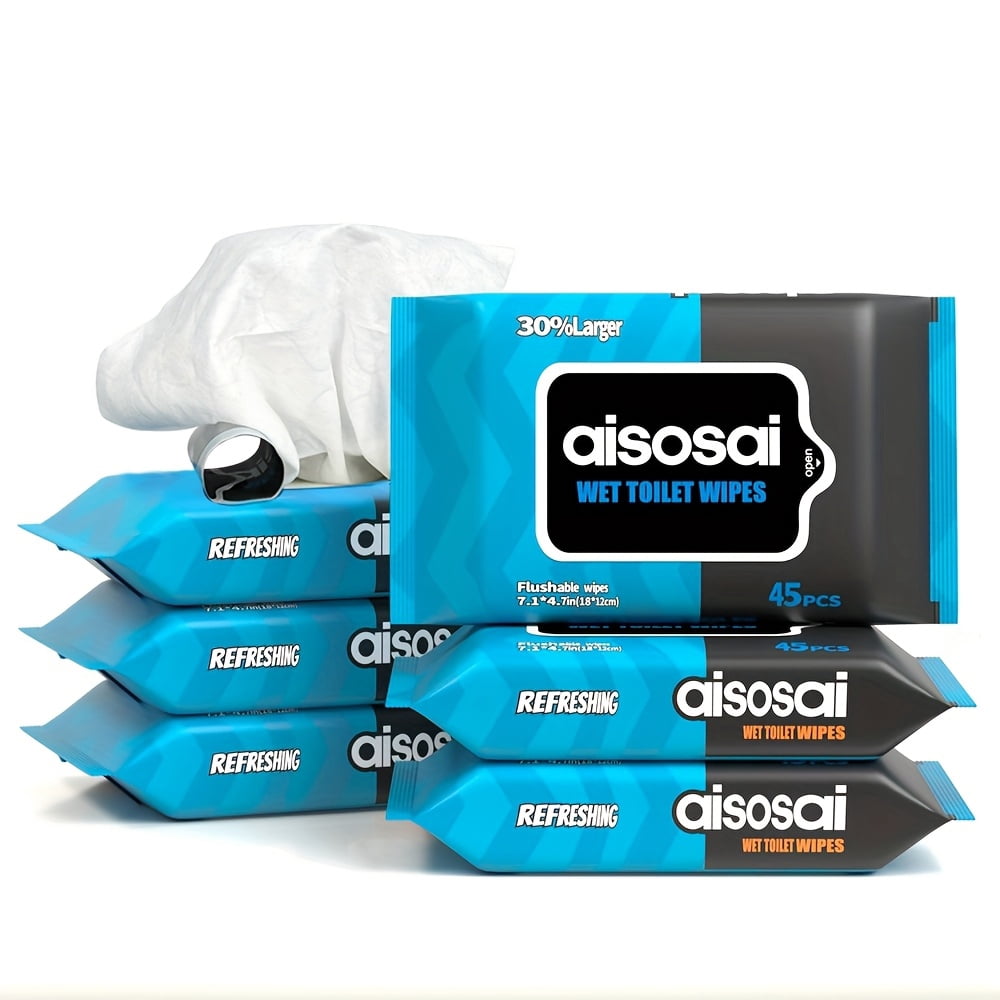 Flushable Adult Wet Wipes, 135/270pcs Extra Large Unscented Toilet ...