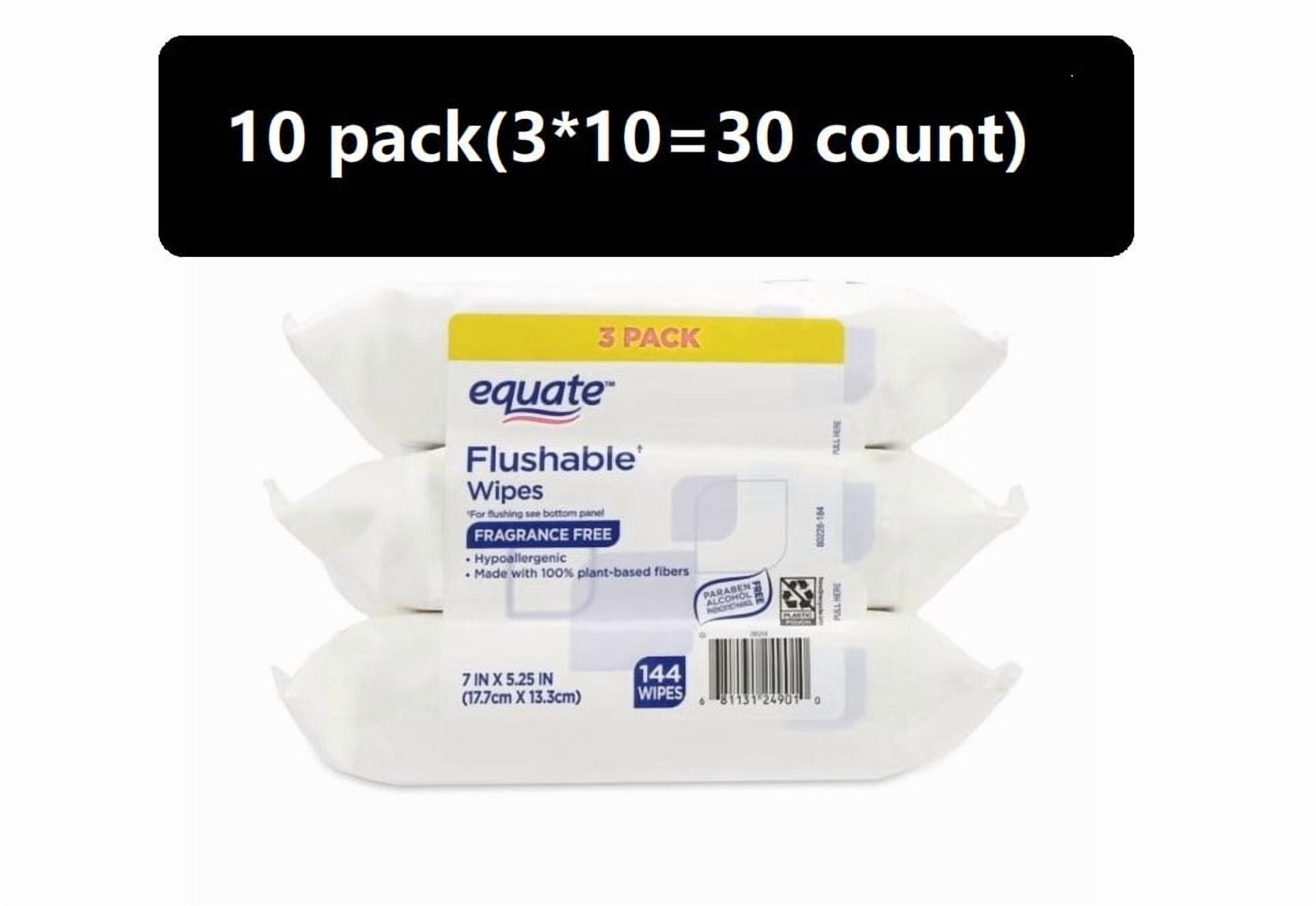 Flushable Wet Wipes, Fragrance Free, 144 Wipes (3 Pack) - Walmart.com