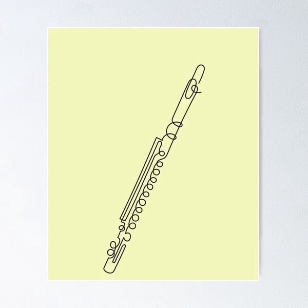 Flute Abstract Line Art For Music Lovers And Guitarist - Abstract Line ...