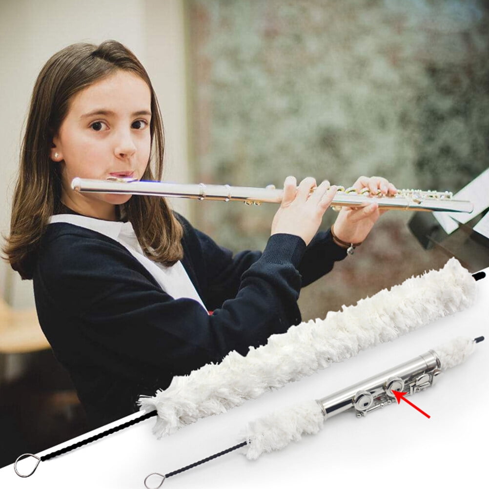 Flute Brush with Cleaning Head Musical White Cotton Cleaner Music ...