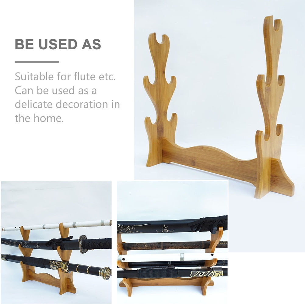 Flute Display Rack Swords Collection Stand Bamboo Swords Holder Storage ...