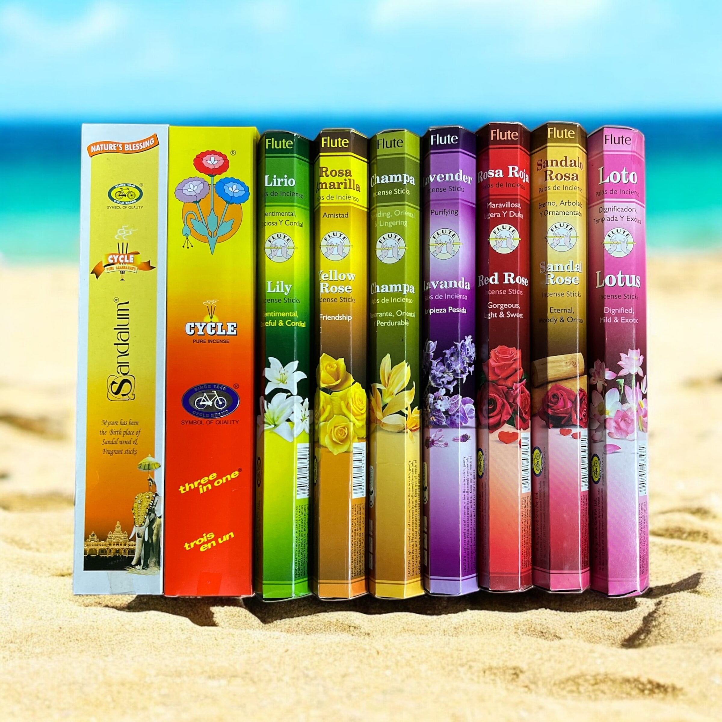 Flute Incense Sticks – Set of 9 (182 Sticks) – Exotic & Floral Aromas for Meditation, Relaxation ...