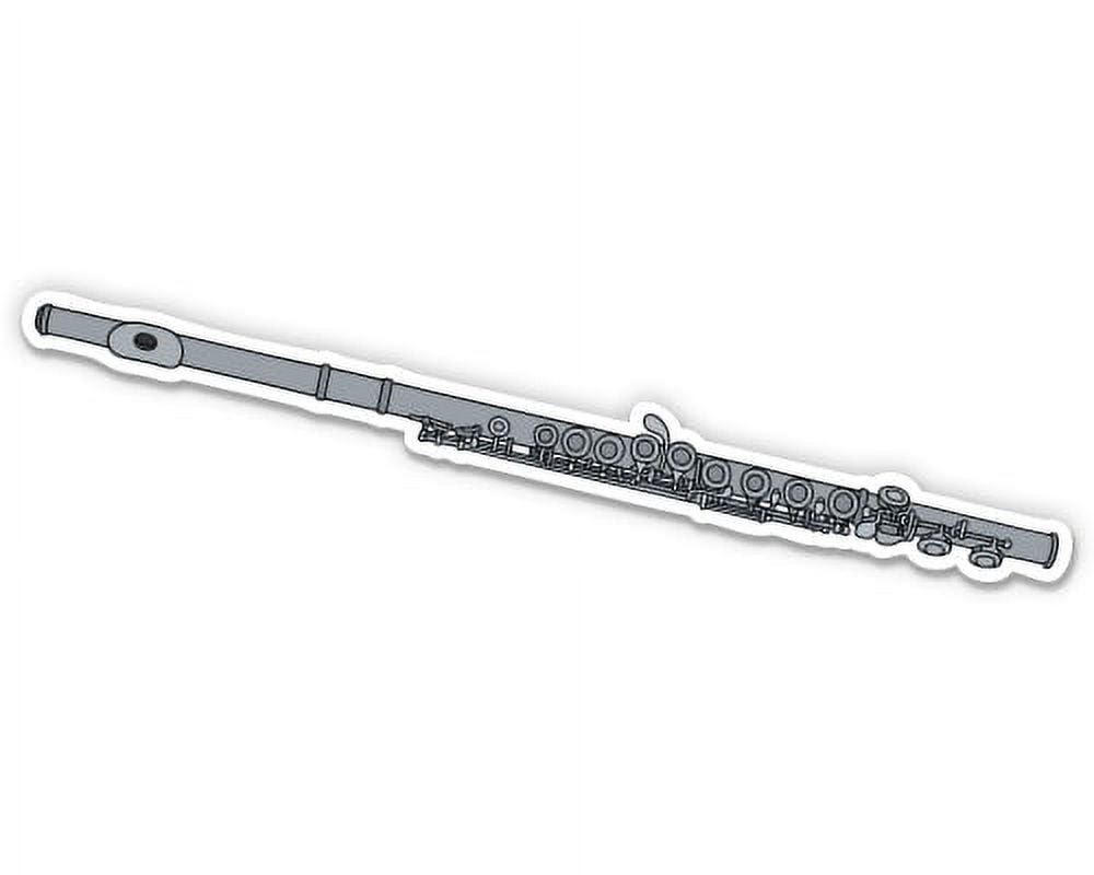 Flute Musical Instrument - 5" Vinyl Sticker - For Car Laptop I-Pad ...