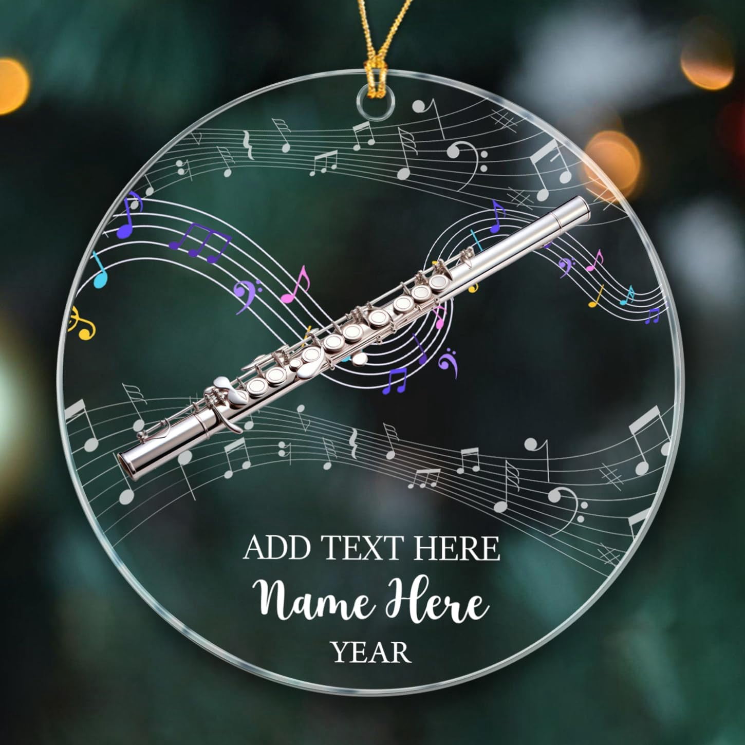 Flute Ornament Gift For Appreciation Flutist Teacher Student Musical ...