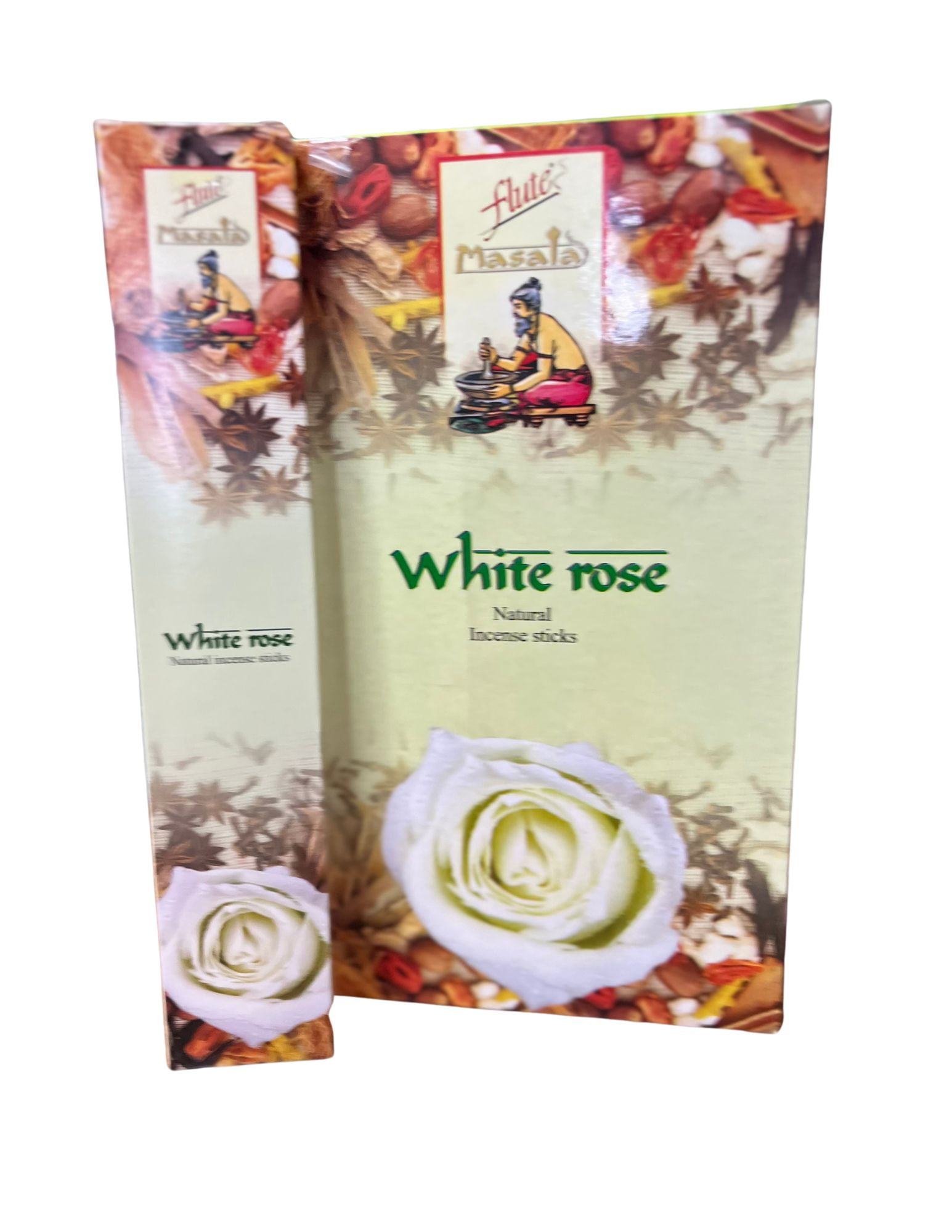 Flute White Rose Incense Sticks - Square Pack of 25 Sticks - Delicate ...