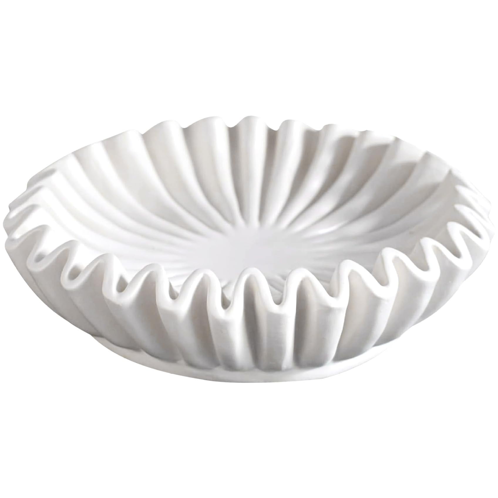 Fluted Bowl 6 Inch Resin Ruffle Bowl Vintage Antique Scalloped Bowl ...