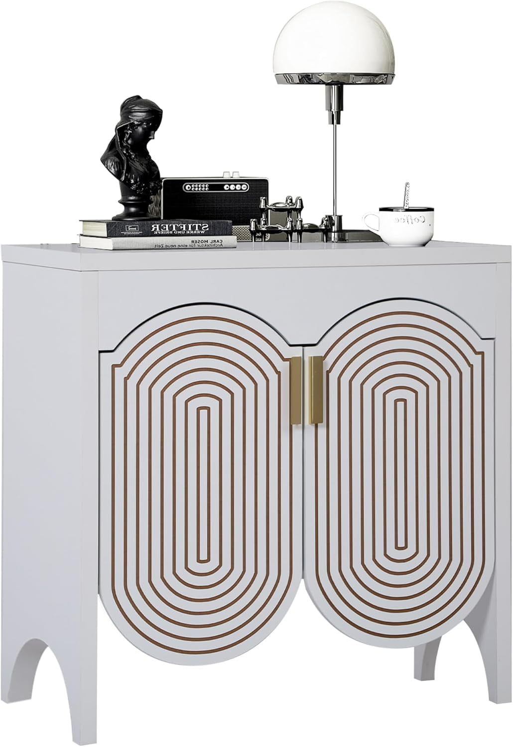 Fluted Buffet Cabinet with Storage, Sideboard Buffet Cabinet with ...