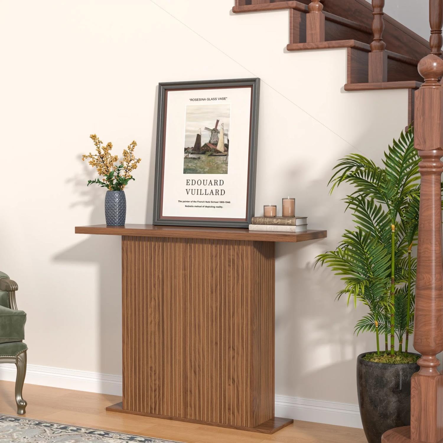 Fluted Console Table, Narrow Sofa Tables for Living Room, Couch Table ...