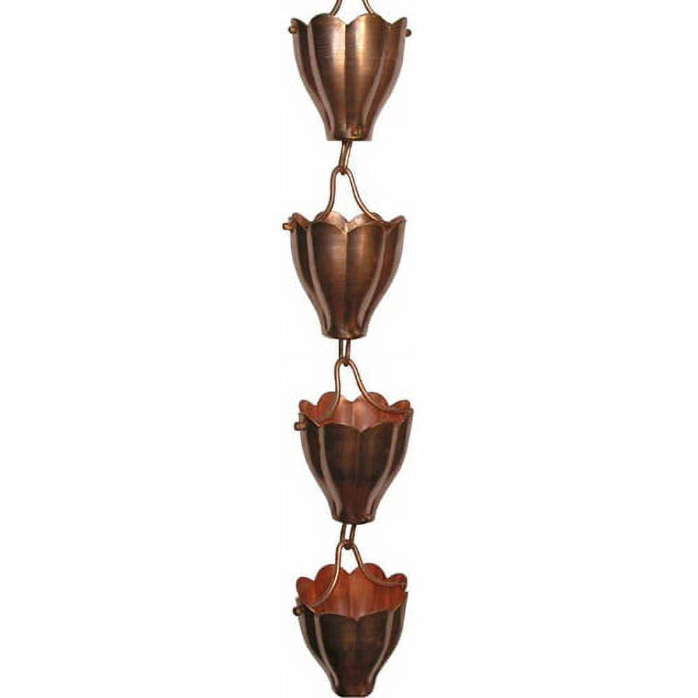 Fluted Cup Copper Rain Chain - Walmart.com