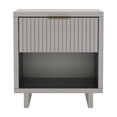 Fluted Drawer Nightstand Painted Wood Frame Open Lower Shelf Soft Close ...