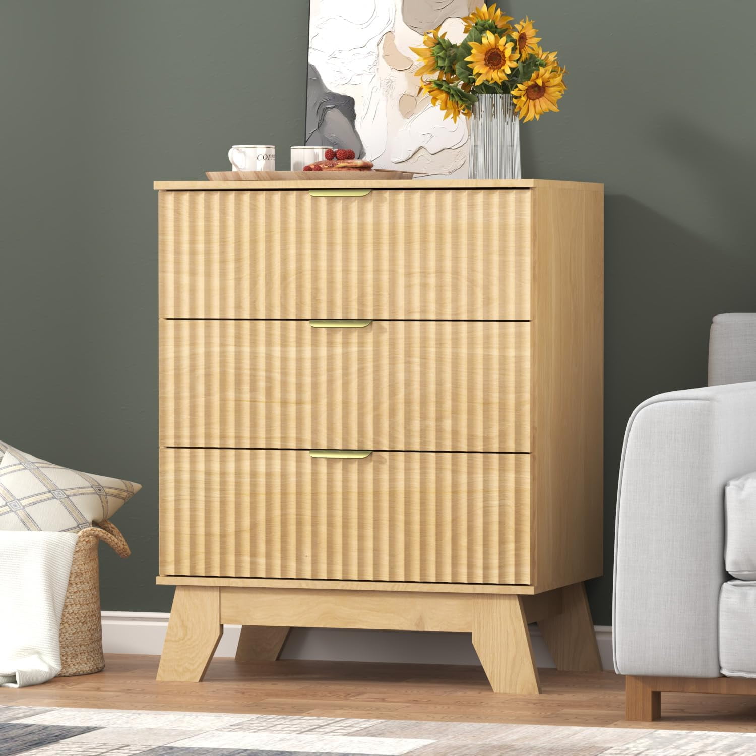 Fluted Dresser for Bedroom,9 Drawer Dresser for Closet,Storage Cabinet ...