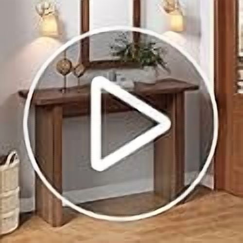 Fluted Entryway Console Table, Wooden Rectangular Sofa Table Entryway ...