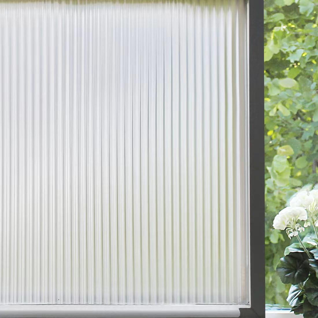 Fluted Glass Window Film, Privacy Window Film, Frosted Window Cling ...