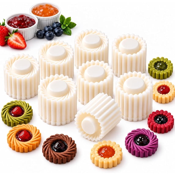 Fluted Jam Cookie Press Mold, Double-Ended Pastry and Cookie Shaper ...