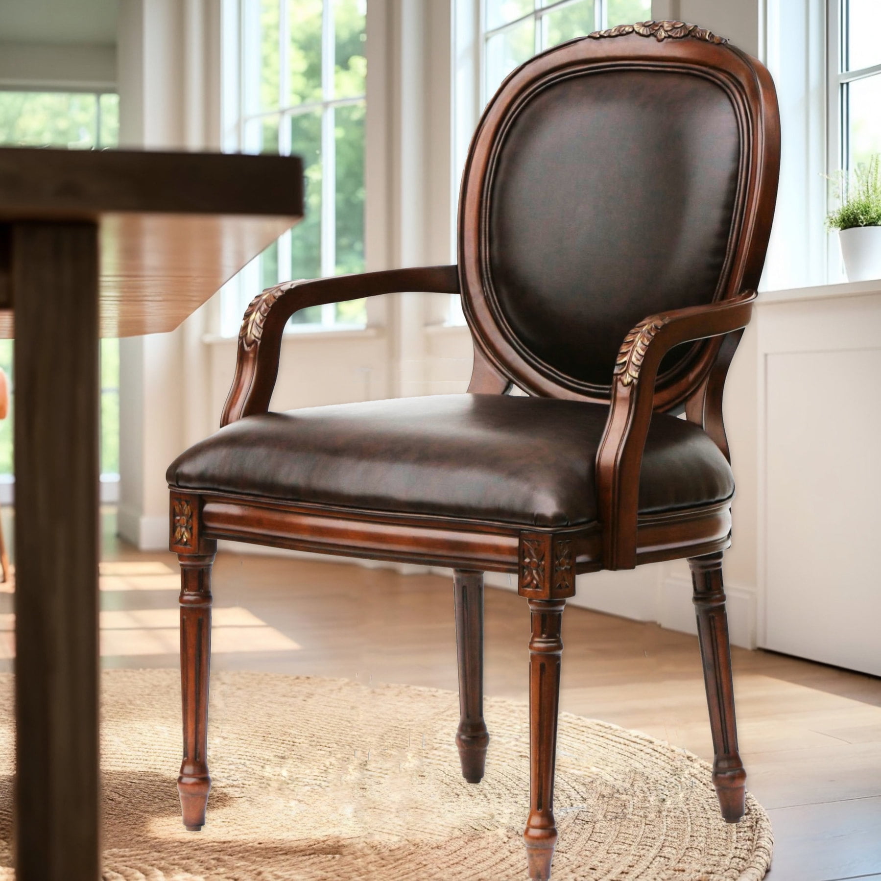 Fluted Legs, Faux Leather Seat | In Conference Room, Professional Look ...